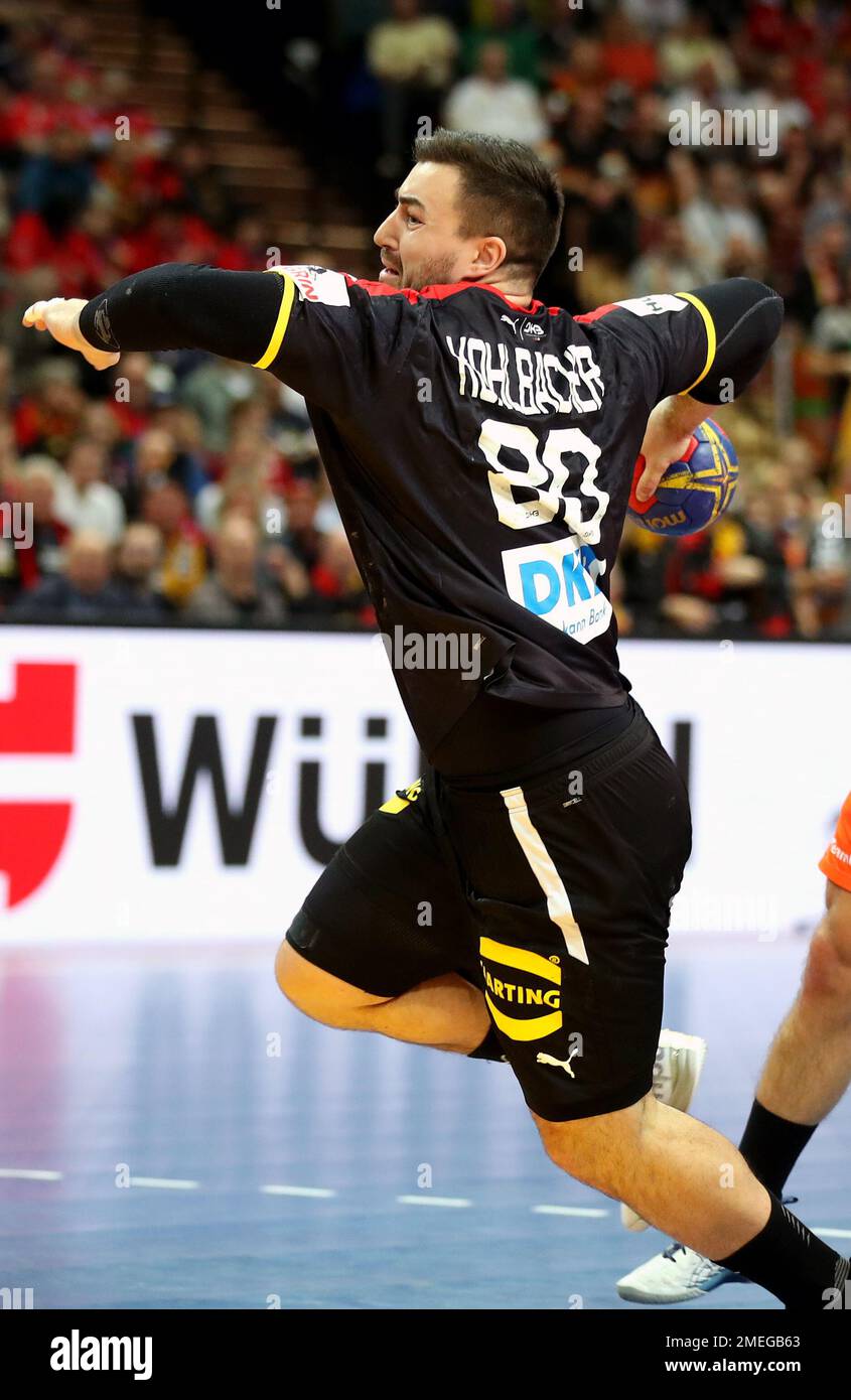 Jannik Kohlbacher of Germany mit Paul Drux of Germany Netherlands vs Germany 28th IHF Men`s ...